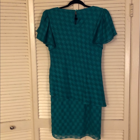 Patra | Dresses | Vintage Teal Checkered Layered Pinup Dress Wbow ...